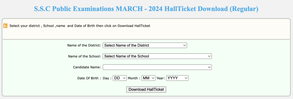 bse ap 2024 hall ticket,10th class hall ticket name wise released online